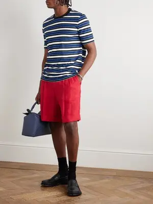 Marni Striped Cotton-jersey T-shirt - Blue
