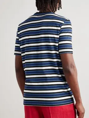 Marni Striped Cotton-jersey T-shirt - Blue