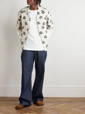 Marni Wolves Printed Satin-twill Shirt