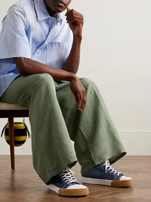Loewe Paula's Ibiza Bloc Denim High-top Sneakers - Blue