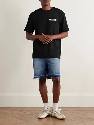 Jacquemus Logo-appliquéd Cotton-jersey T-shirt - Black