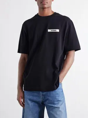 Jacquemus Logo-appliquéd Cotton-jersey T-shirt - Black