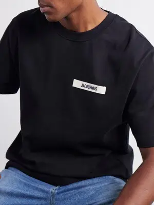 Jacquemus Logo-appliquéd Cotton-jersey T-shirt - Black