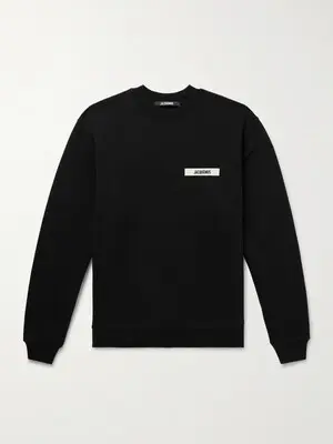 Jacquemus Logo-appliquéd Cotton-jersey Sweatshirt - Black