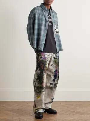 Acne Studios 1981 Wide-leg Trompe L'oeil Printed Jeans - Neutrals
