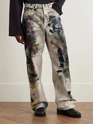 Acne Studios 1981 Wide-leg Trompe L'oeil Printed Jeans - Neutrals