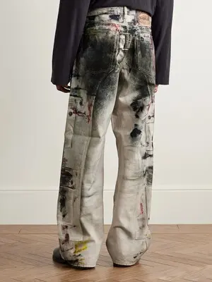 Acne Studios 1981 Wide-leg Trompe L'oeil Printed Jeans - Neutrals