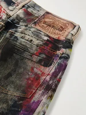 Acne Studios 1981 Wide-leg Trompe L'oeil Printed Jeans - Neutrals