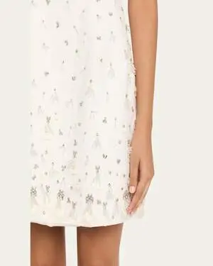 Simkhai Yasmin Embellished Mini Dress - Ivory