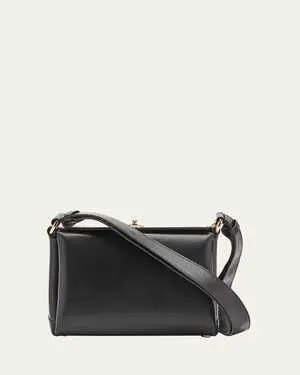 Plan C Small Folded Vitello Leather Shoulder Bag - Black