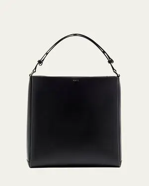 Plan C Vitello Leather Folded Tote Bag - Black