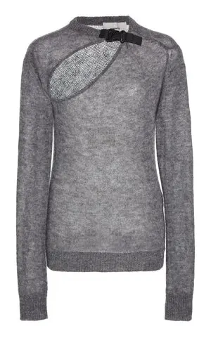 Coperni Buckled Cutout Sweater - Grey