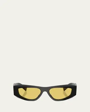 Prada Acetate Rectangle Sunglasses - Black