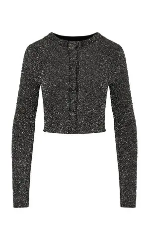 LoveShackFancy Ferra Sequined Cardigan - Black