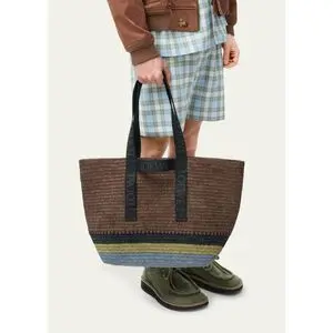 Loewe Fold Raffia Shopper Tote
