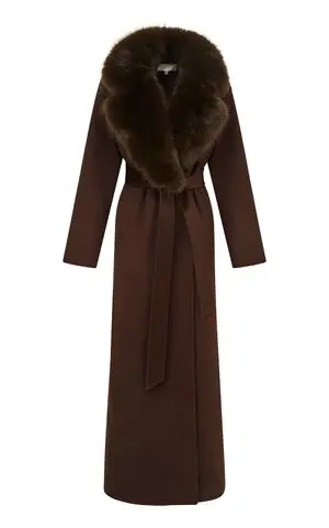 LoveShackFancy Kenzia Wool Coat - Brown