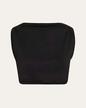 A.L.C. Mae Cropped High-neck Top - Black