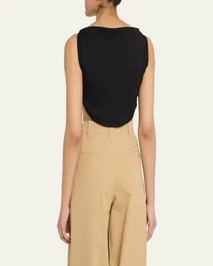 A.L.C. Mae Cropped High-neck Top - Black