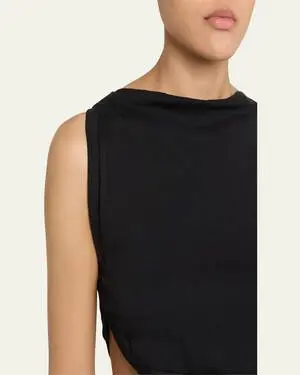 A.L.C. Mae Cropped High-neck Top - Black
