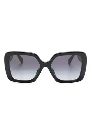 Miu Miu Logo-plaque Oversized-frame Sunglasses - Black