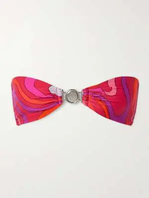 Emilio Pucci Printed Bandeau Bikini Top Fuchsia