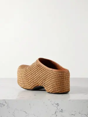 Marni Sabot Raffia Platform Clogs - Neutrals