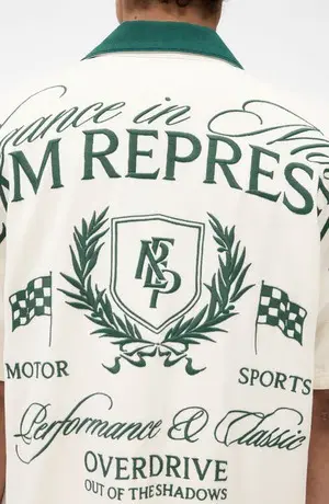 REPRESENT Crest Embroidered Camp Shirt - Antique White