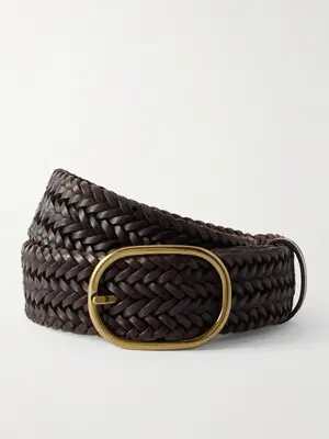 Dragon Diffusion Woven Leather Belt - Brown