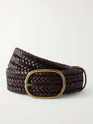 Dragon Diffusion Dragon Diffusion Woven Leather Belt Dark Brown