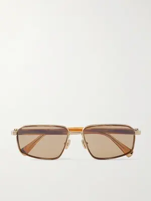 Brunello Cucinelli Square Frame Sunglasses - Gold