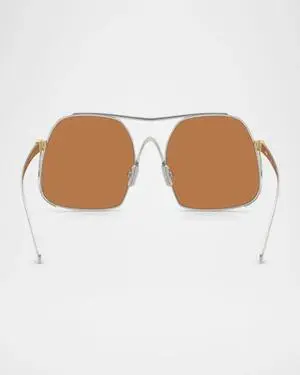 Miu Miu Steel Square Sunglasses - Silver