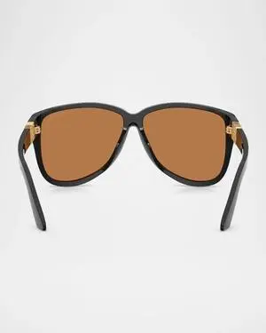 Miu Miu Acetate Aviator Sunglasses - Black