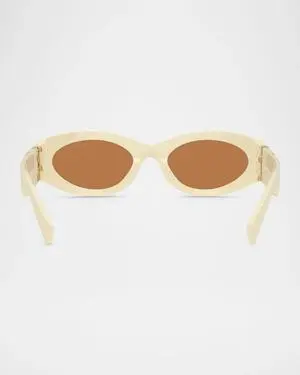 Miu Miu 0mu 11ws Acetate Oval Sunglasses - Brown