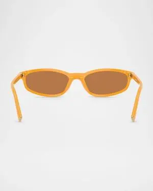 Miu Miu Acetate Oval Sunglasses - Brown
