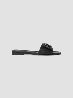 Fendi Baguette Ff Leather Sandals - Nero