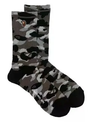 A BATHING APE® 1st Camo Ape Head Socks - Grey