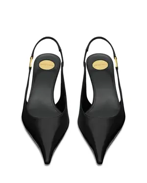 Saint Laurent Vendome Flared Stiletto Mid-heel Slingback Pumps