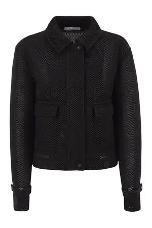 Max Mara Strenna Technical Mesh Boxy Jacket - Black