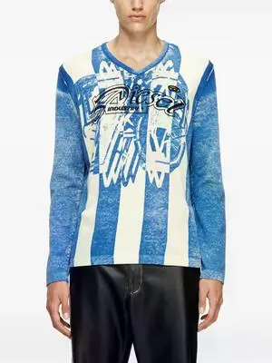 DIESEL® Oliba Stripe-print V-neck Sweater