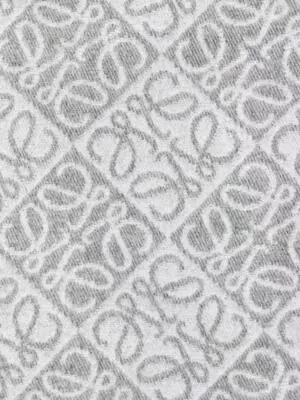 Loewe Anagram Fringed Scarf - Grey