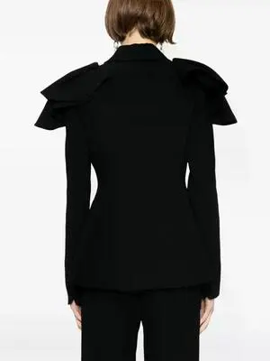 SAIID KOBEISY Ruffled Blazer - Black