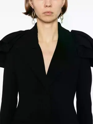 SAIID KOBEISY Ruffled Blazer - Black
