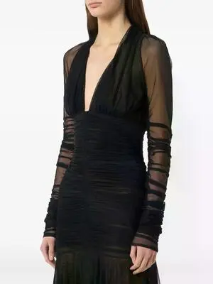 Blumarine Ruched Tulle Dress