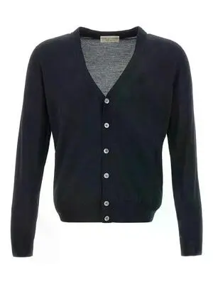 FILIPPO DE LAURENTIIS V-neck Ribbed-edge Merino Wool Cardigan