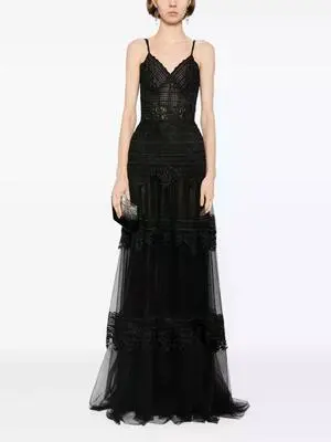 SAIID KOBEISY Lace Sleeveless Dress - Black