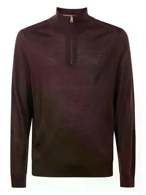 Paul Smith High-neck Zip-up Sweater - Red