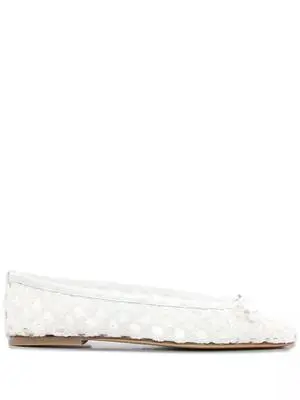 Casadei Versilia Textured Ballerinas - White