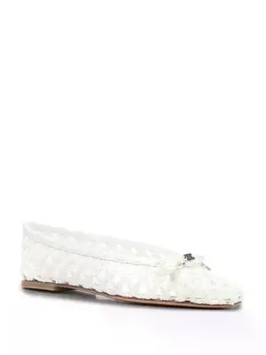 Casadei Versilia Textured Ballerinas - White
