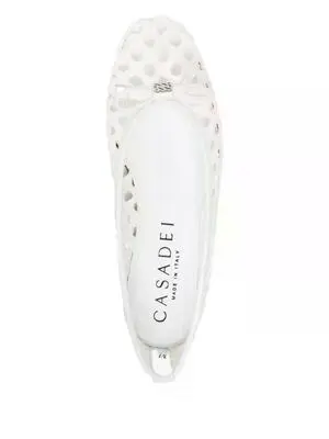 Casadei Versilia Textured Ballerinas - White