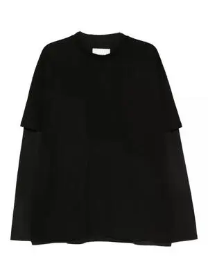 JIL SANDER Layered Cotton T-shirt - Black